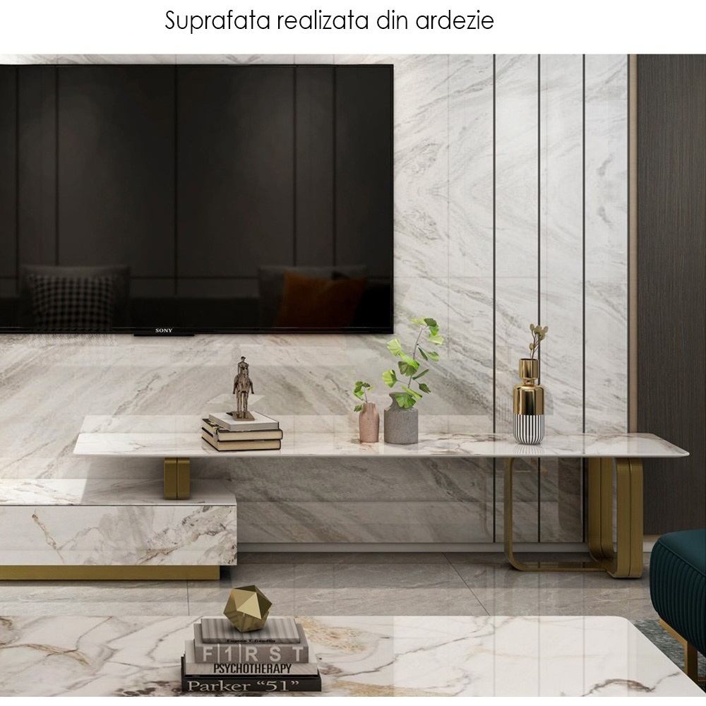 Comoda tv extensibila 180 cm - 350 cm premium Manor, mobila tv