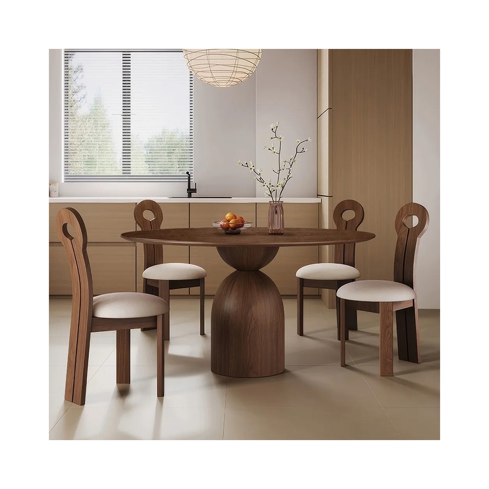 Masă Africa din lemn de frasin, masa rotunda cu diametru 120 cm | Homedit