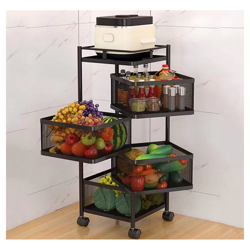 Raft patrat cu 4 etaje, suport mobil cu sertare rotative, organizator ...