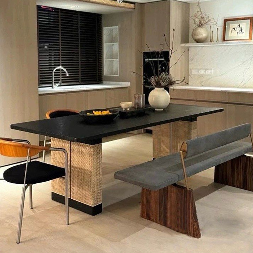 Masa dining din lemn masiv de stejar Tyler, Homedit