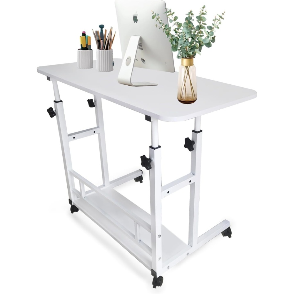 Birou reglabil, birou cu 2 polite, birou multifunctional, masa ...