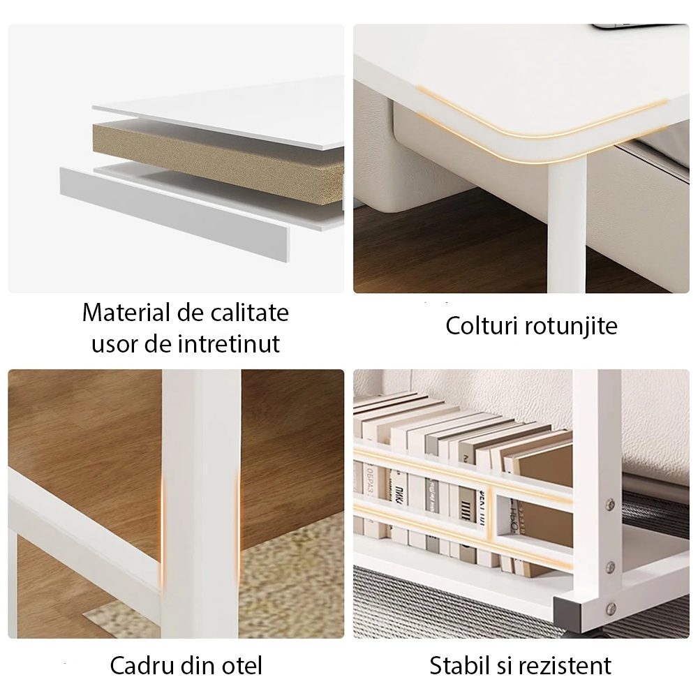 Birou reglabil, birou cu 2 polite, birou multifunctional, masa ...