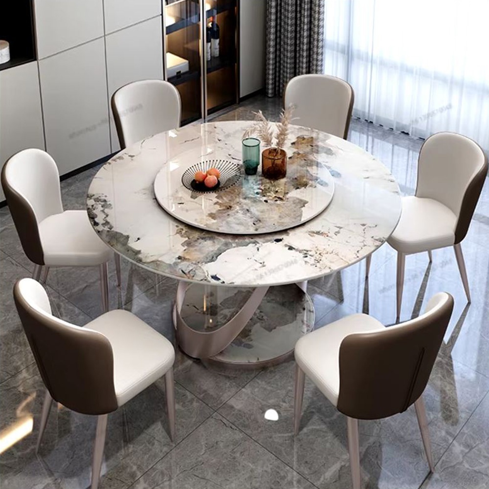 Masa Dining Rotativa, Rotunda Grace Stone, Premium, Homedit
