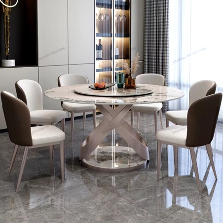 Masa Dining Rotativa, Rotunda Grace Stone, Premium, Homedit