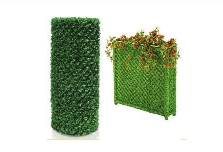 Plasa paravan verde, gard verde decorativ, paravan gard 1m x 3m, Homedit