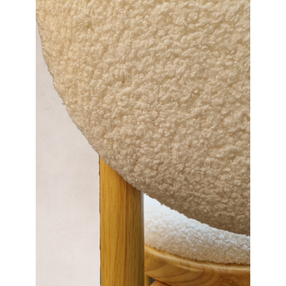 Scaun lemn masiv donut boucle, 88 cm x 43 cm, Homedit