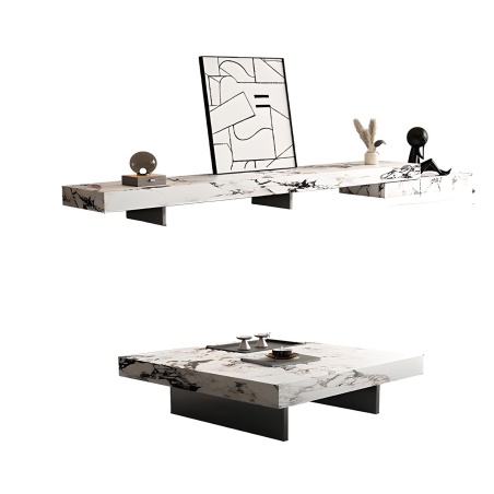 Set consola tv si masa cafea premium Marb, Homedit