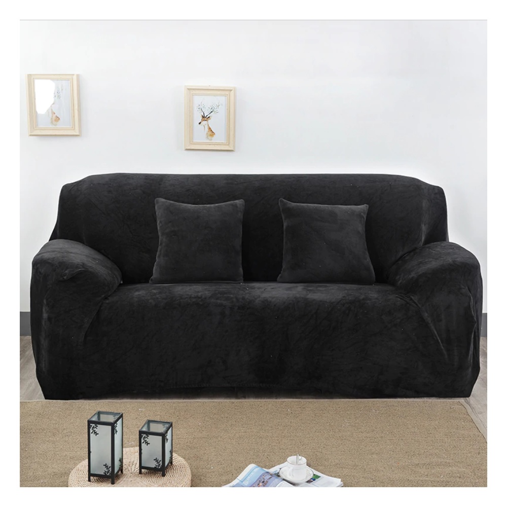 Husa canapea 3 locuri Negru Catifea Model Nou