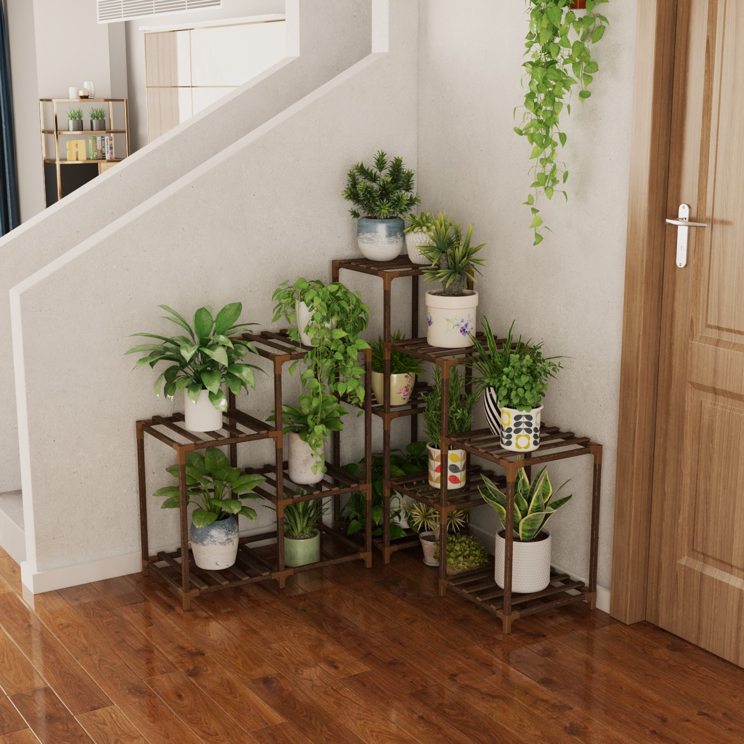 Raft din bambus pentru flori, organizator, suport pentru flori ...